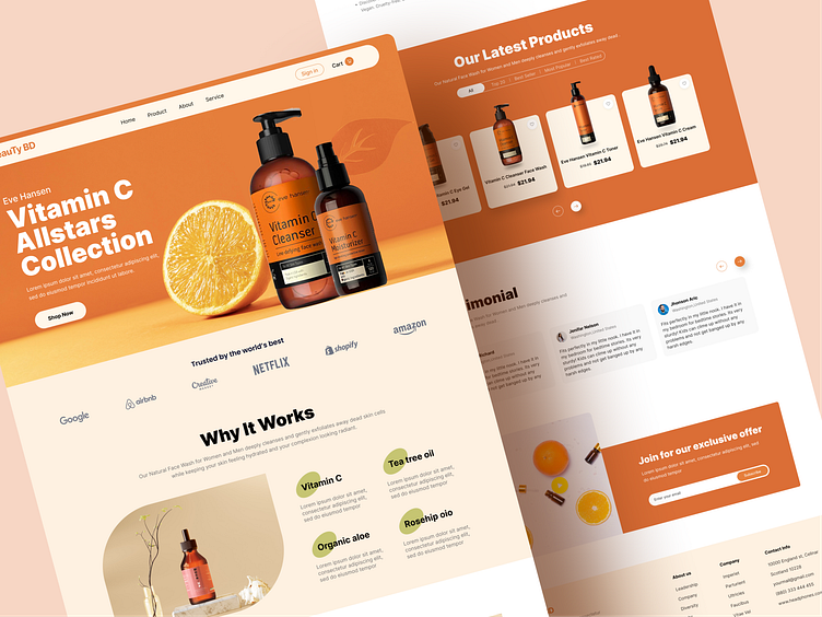 Beauty Product Website UI Design by Nazmul Haque for Grapeslab on Dribbble