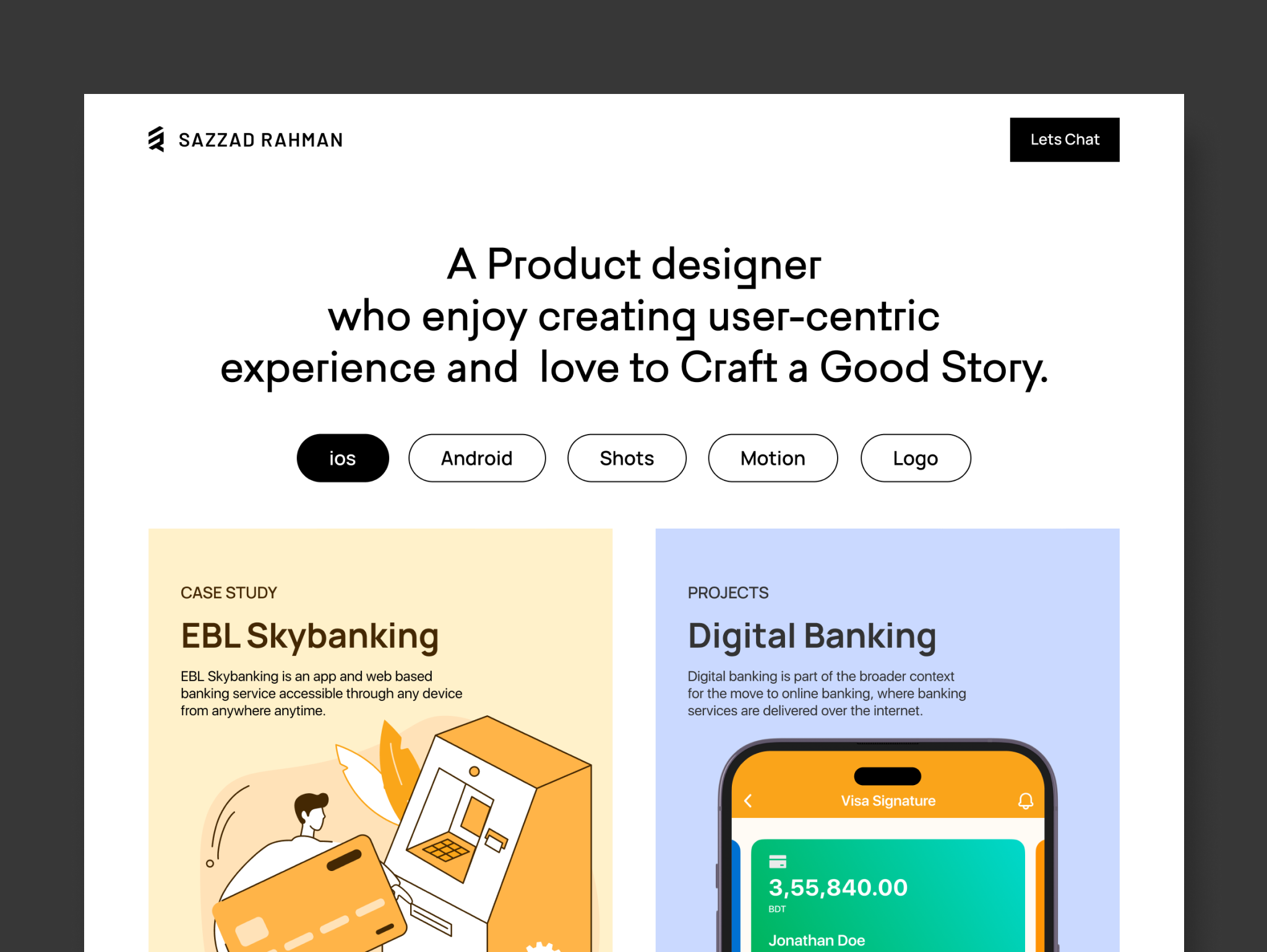 Personal Website by Sazzad Rahman on Dribbble