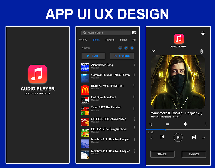 Audio Player UI UX DESIGN by UI UX Designer on Dribbble