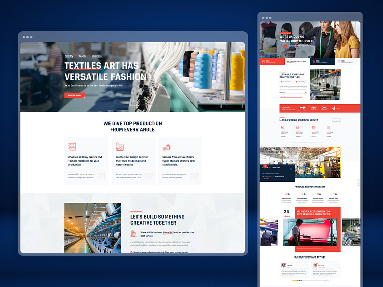 Fabiflex - Textile Industry WordPress Theme by CymolThemes on Dribbble