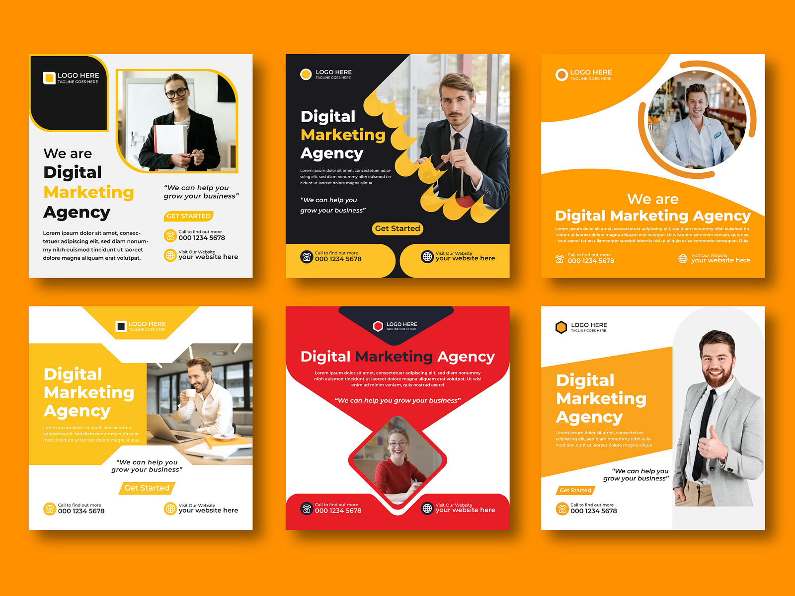 Corporate Marketing Social Media Post Design Template Set by Mostafizur ...