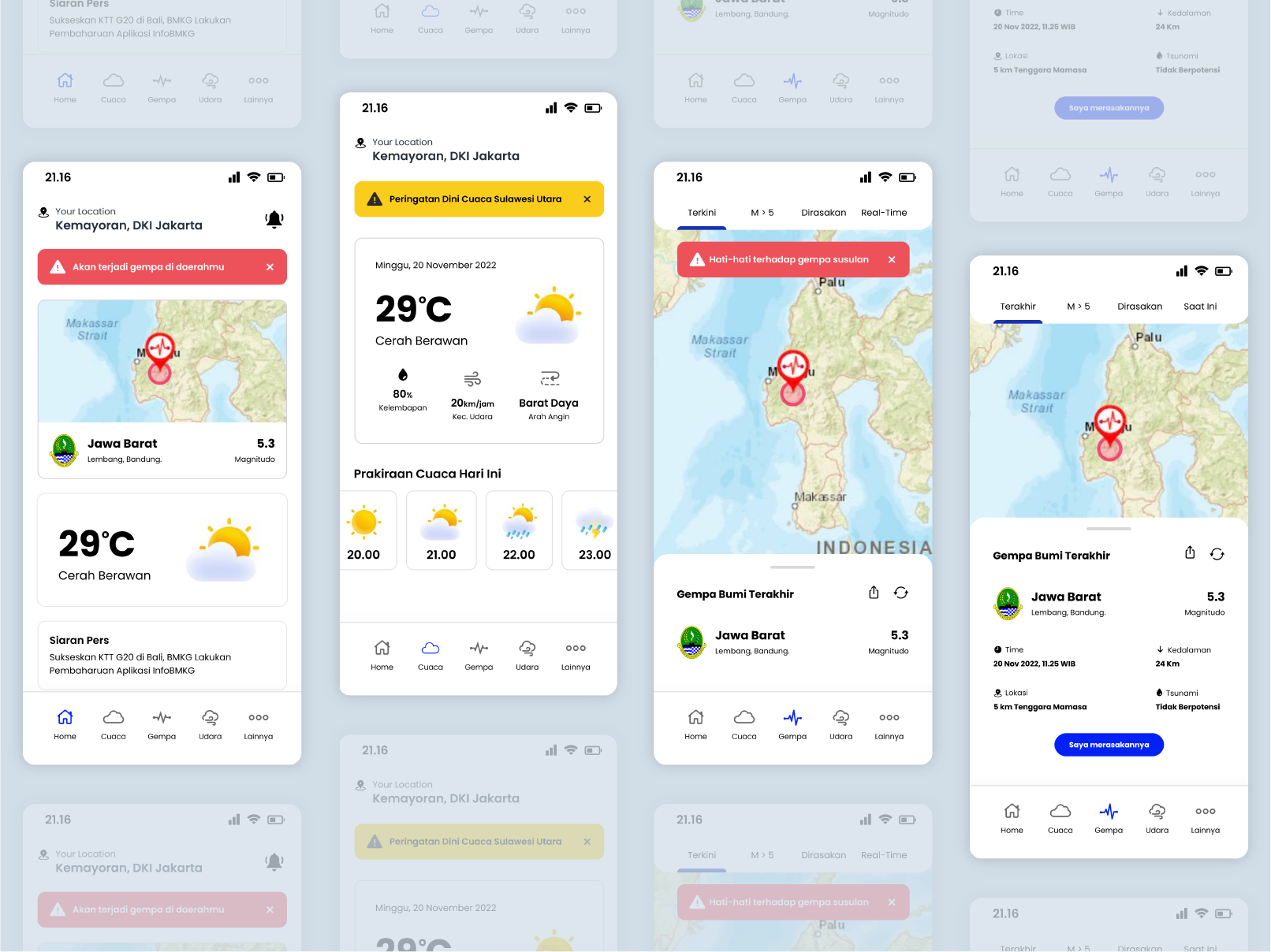 UI Design Earthquake Application by Nadhia Domaries on Dribbble