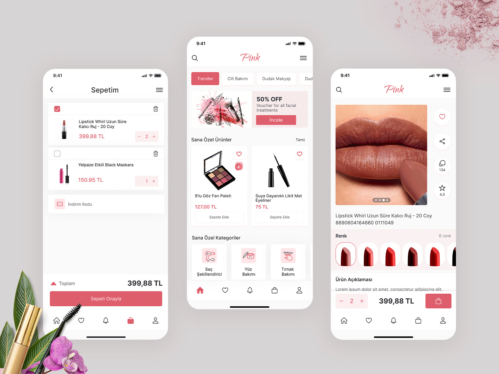 Cosmetic App Design by Ceren Diçle on Dribbble