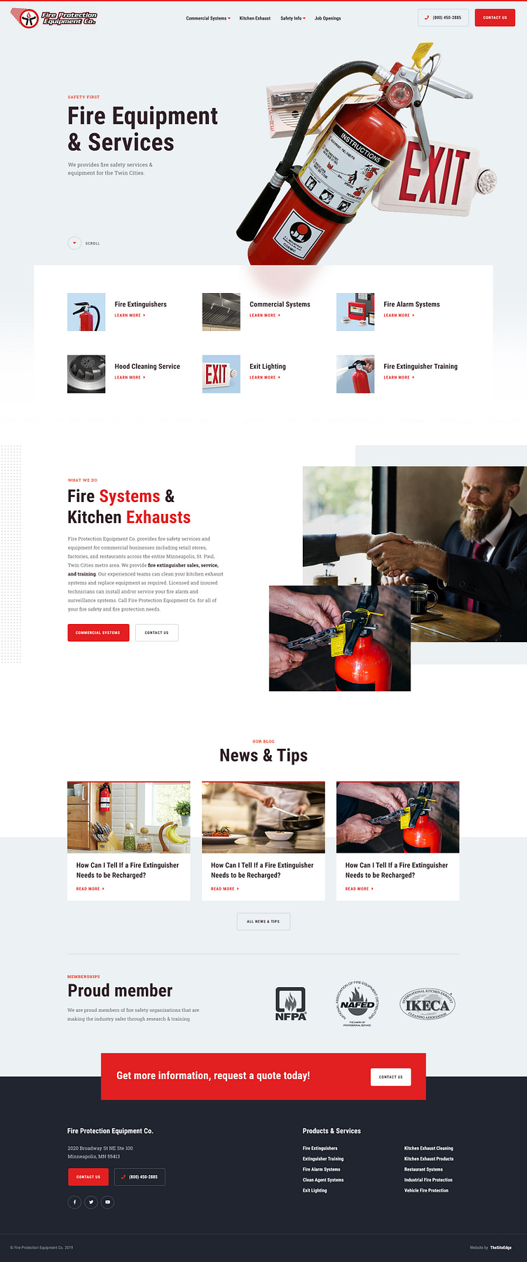 Fire Protection Homepage by Mike Delsing on Dribbble