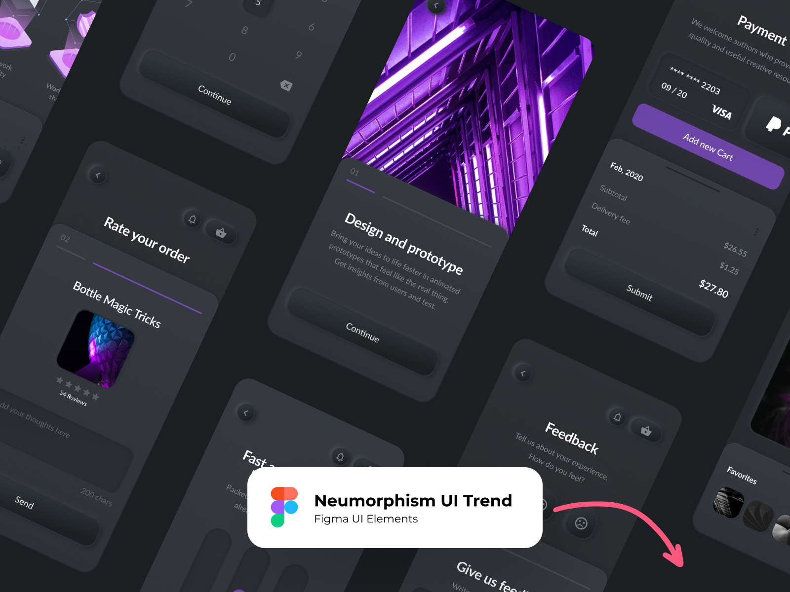 Freebie Neumorphic / Skeuomorphic Dark elements - Figma by Andrew Mamontov on Dribbble