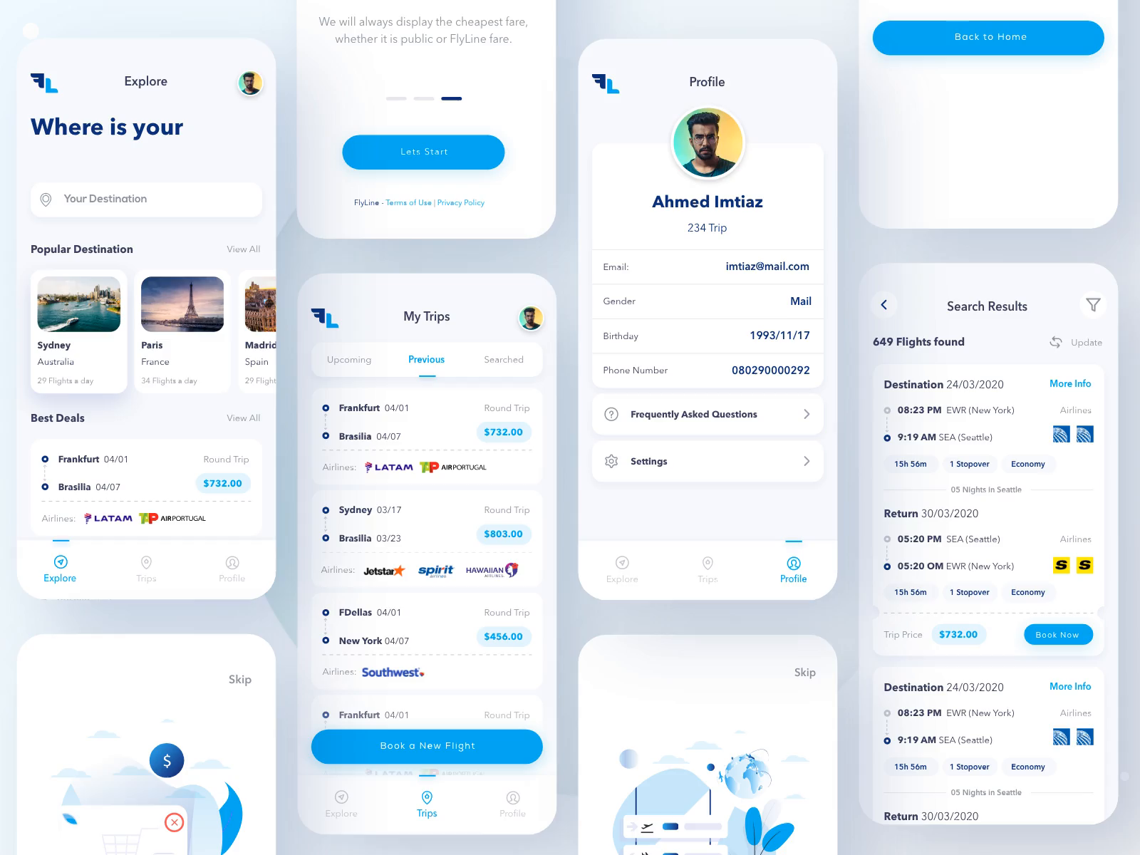 FlyLine Flight Booking App by Moinul Ahsan on Dribbble