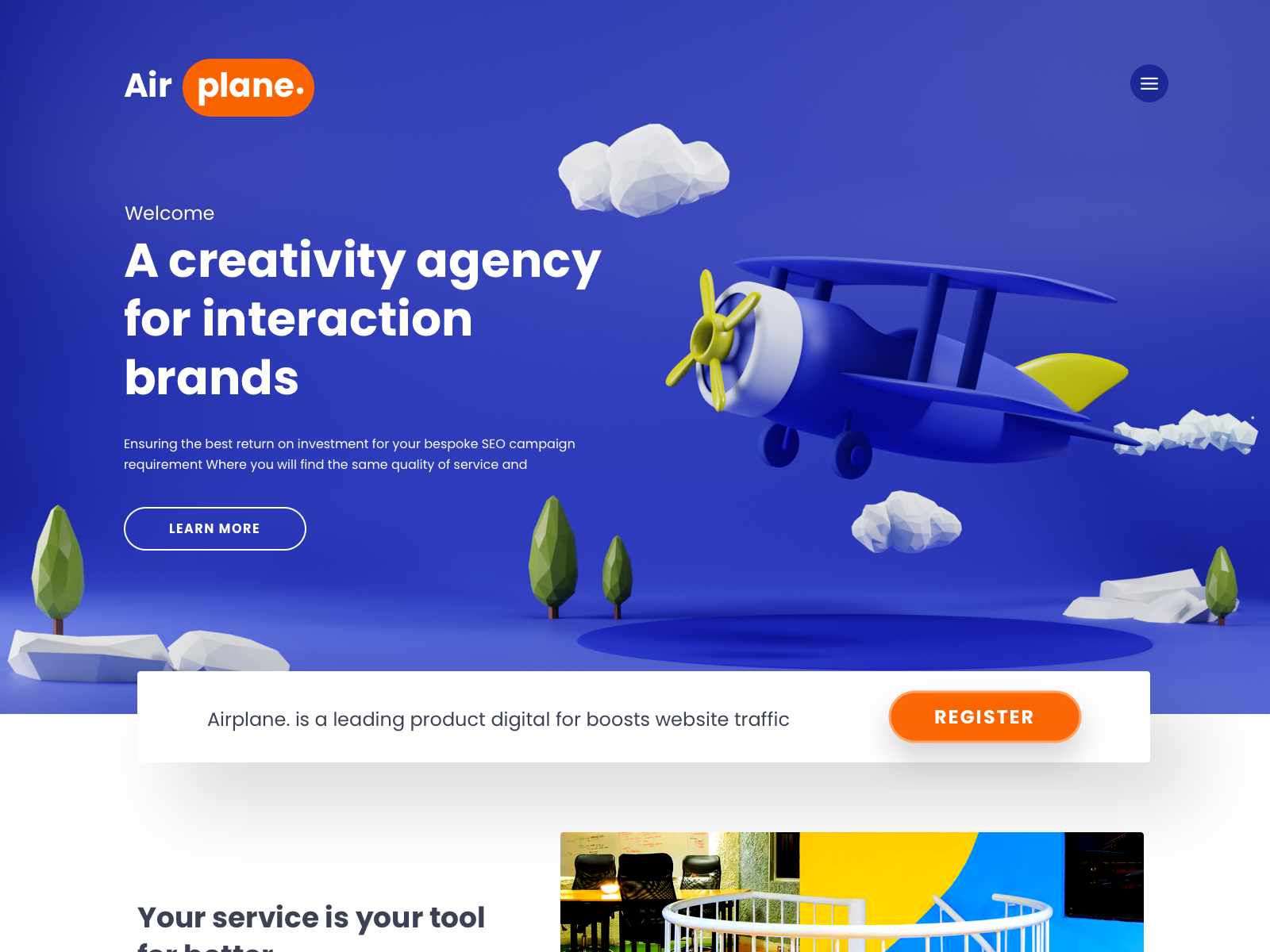 3D Agency Airplane. Website Landing Page by Hega Putra Pratama for ...
