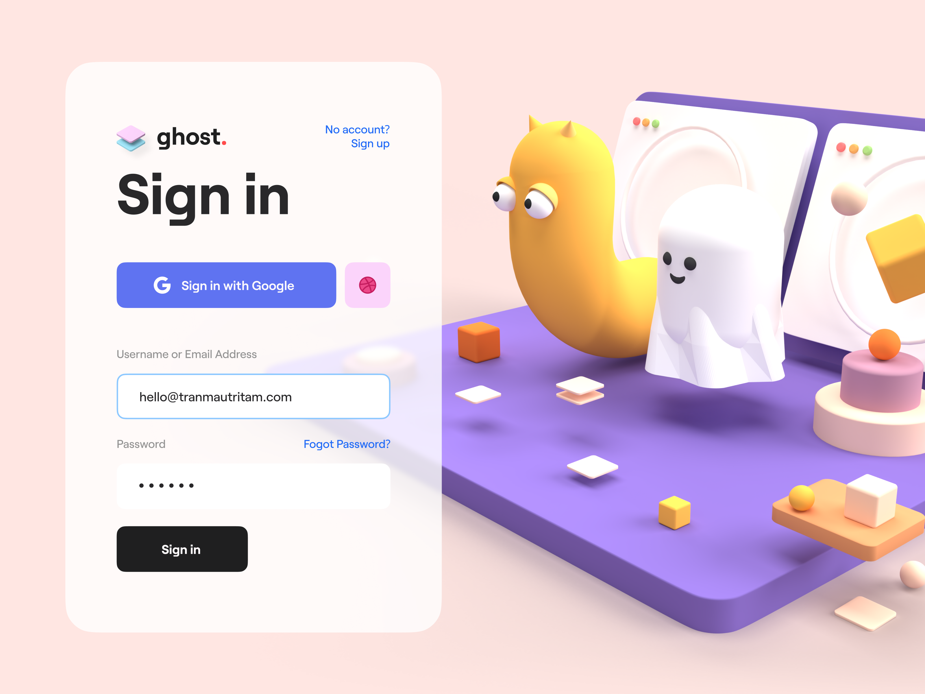 Ghost 👻– Sign In by Tran Mau Tri Tam on Dribbble
