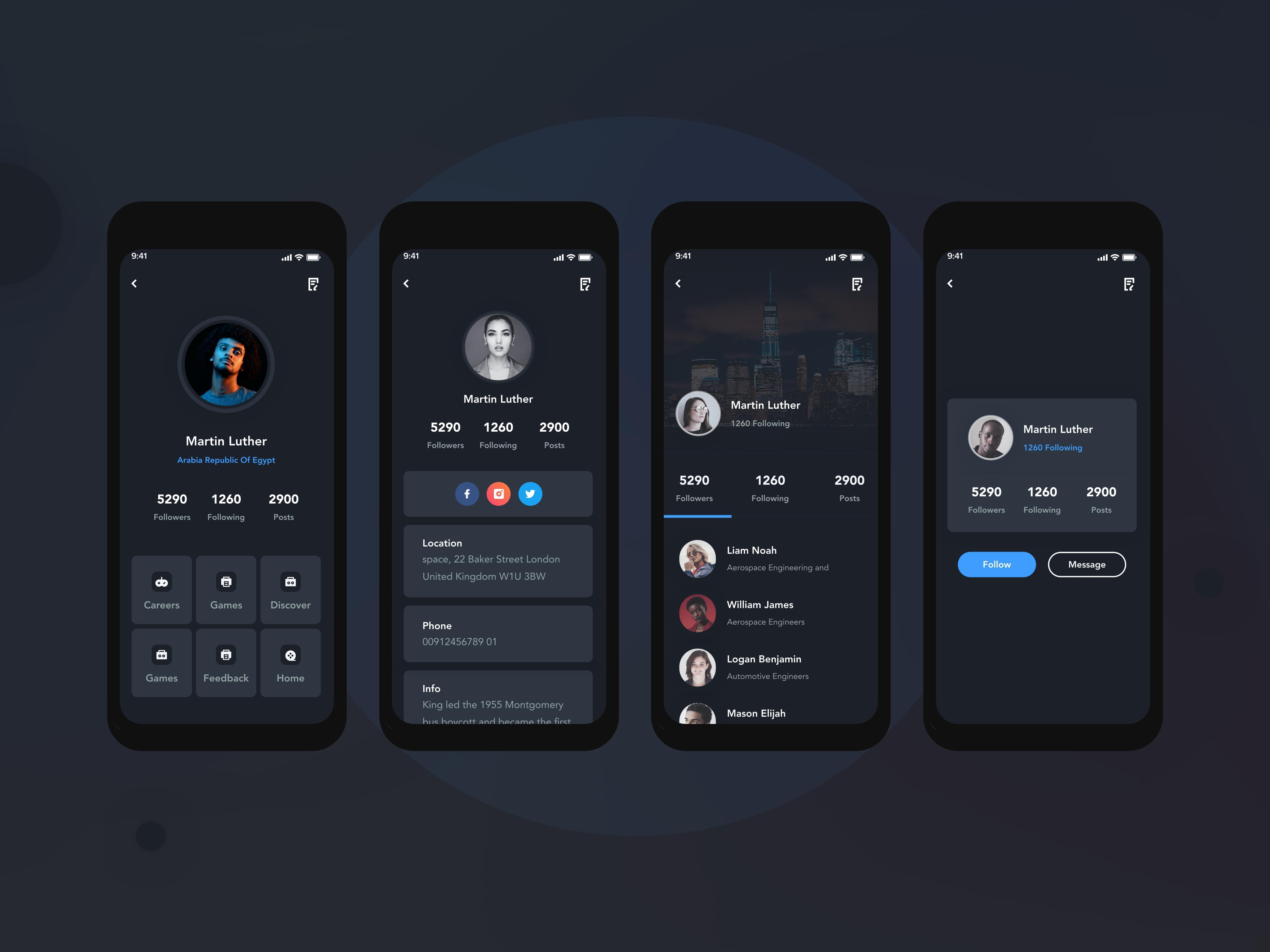 Profile Screen Design | Grizzly Mobile App Ui Kit by George Samuel on ...