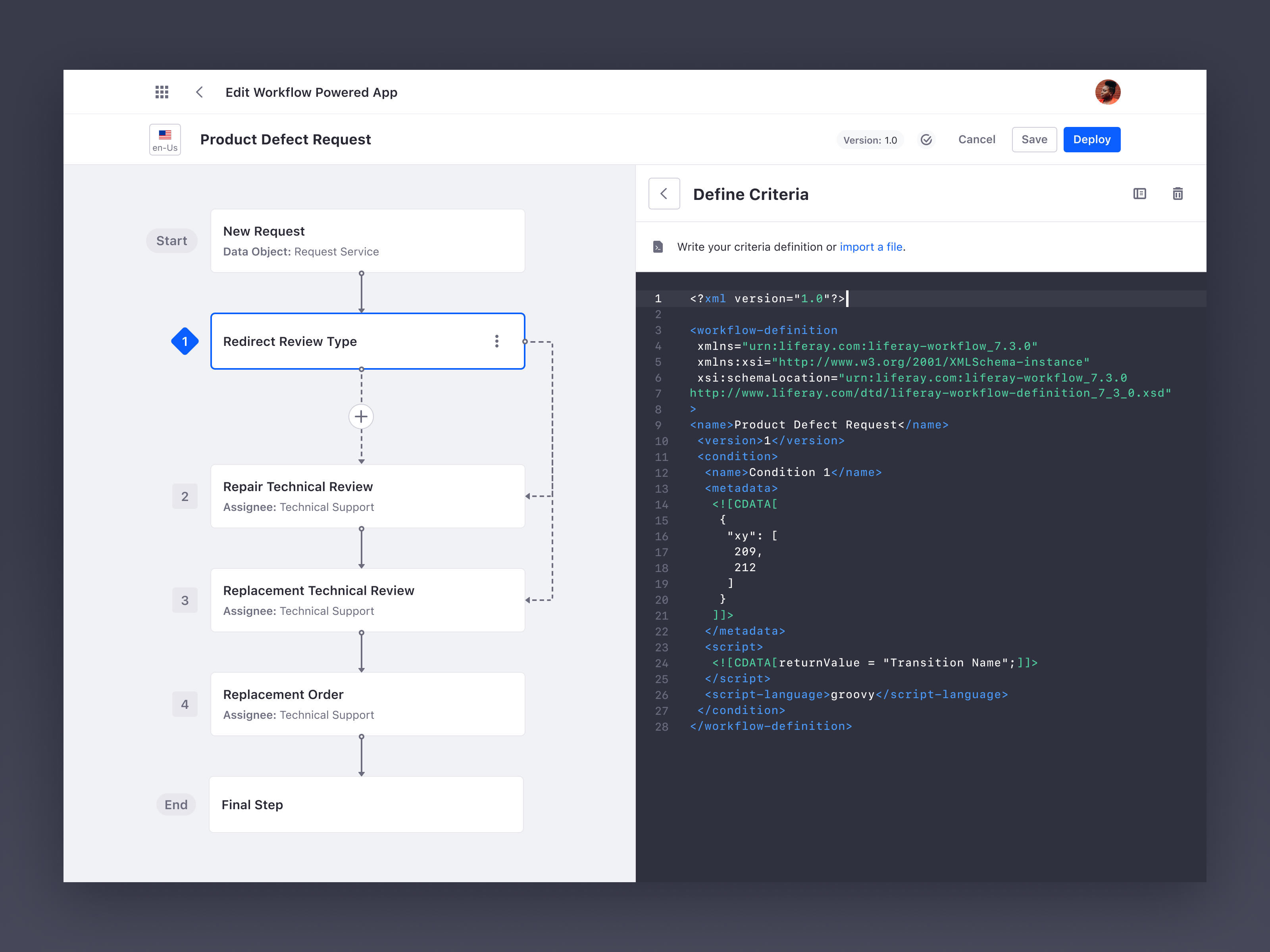 Workflow Builder for Apps – Code Editor by Felipe Pires for Liferay ...