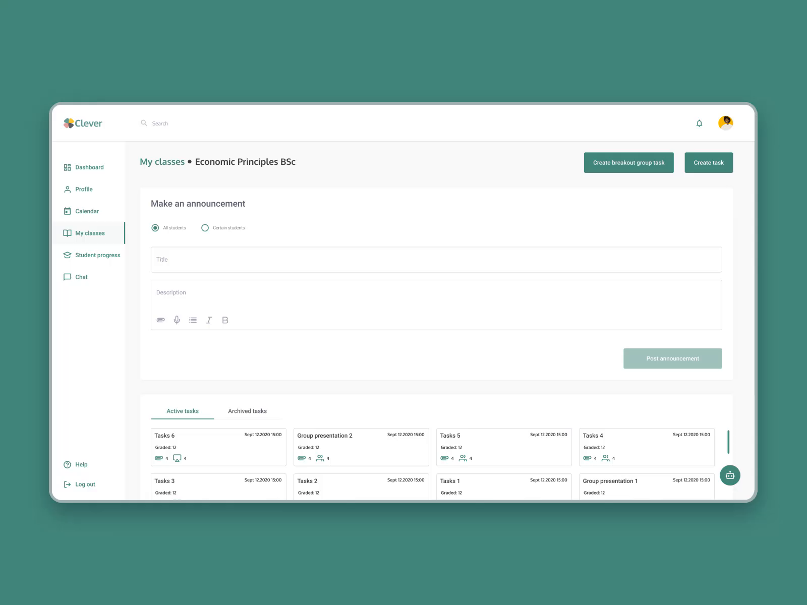 Clever Learning Platform by Cezara Felicia for TechWings on Dribbble
