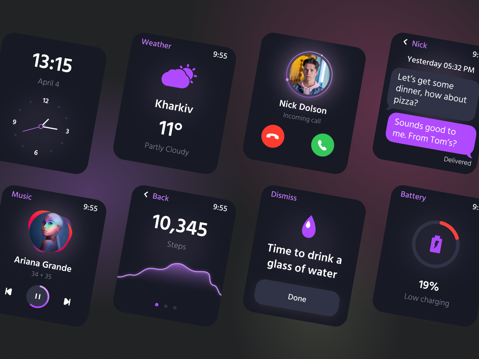 Apple Smart Watch Interface Design by ScrumLaunch on Dribbble