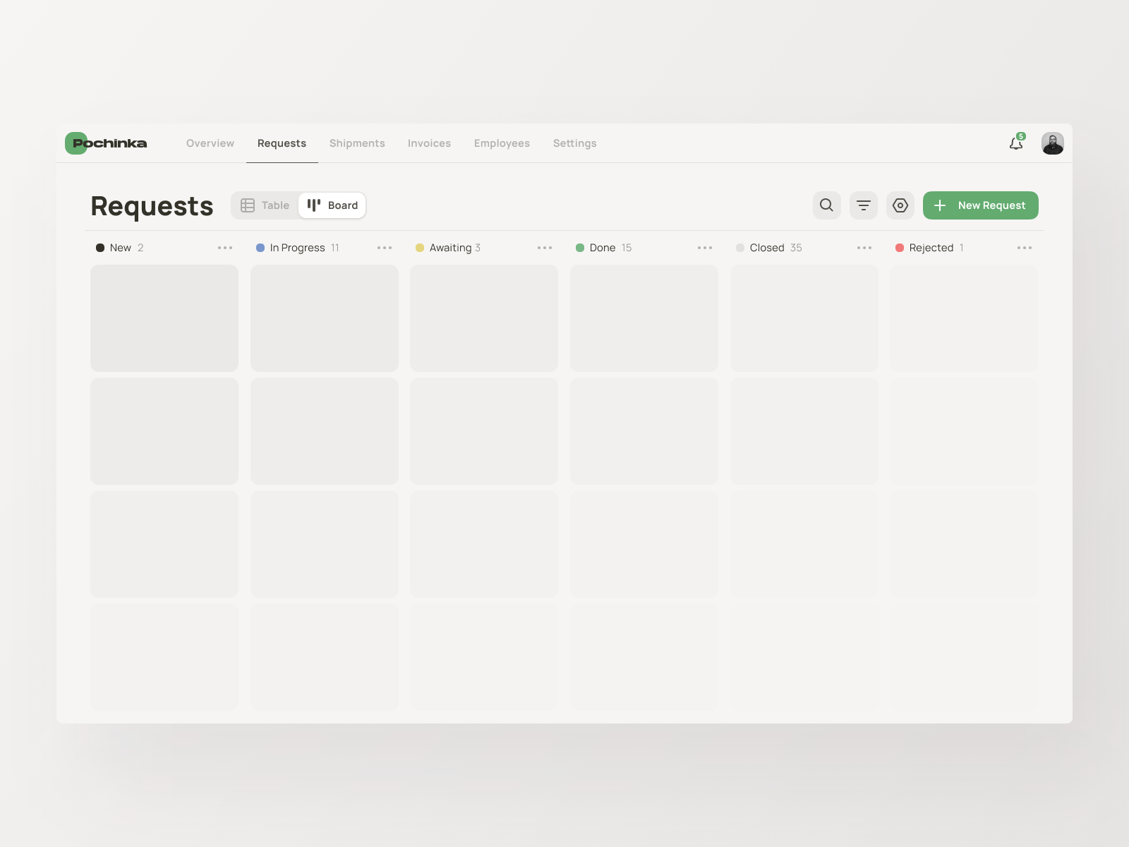 Interactions on Requests Page • Table & Board by Anton Proshkuratov on ...