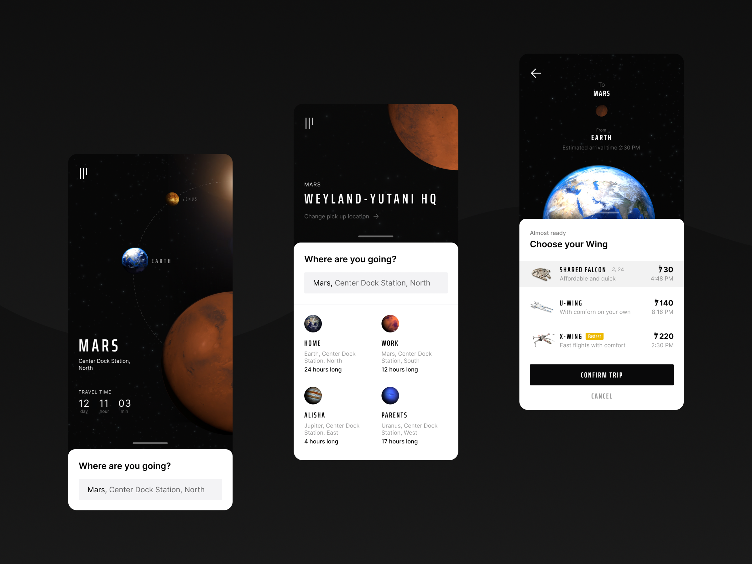Uber Space App Concept by Báchoo Studio on Dribbble