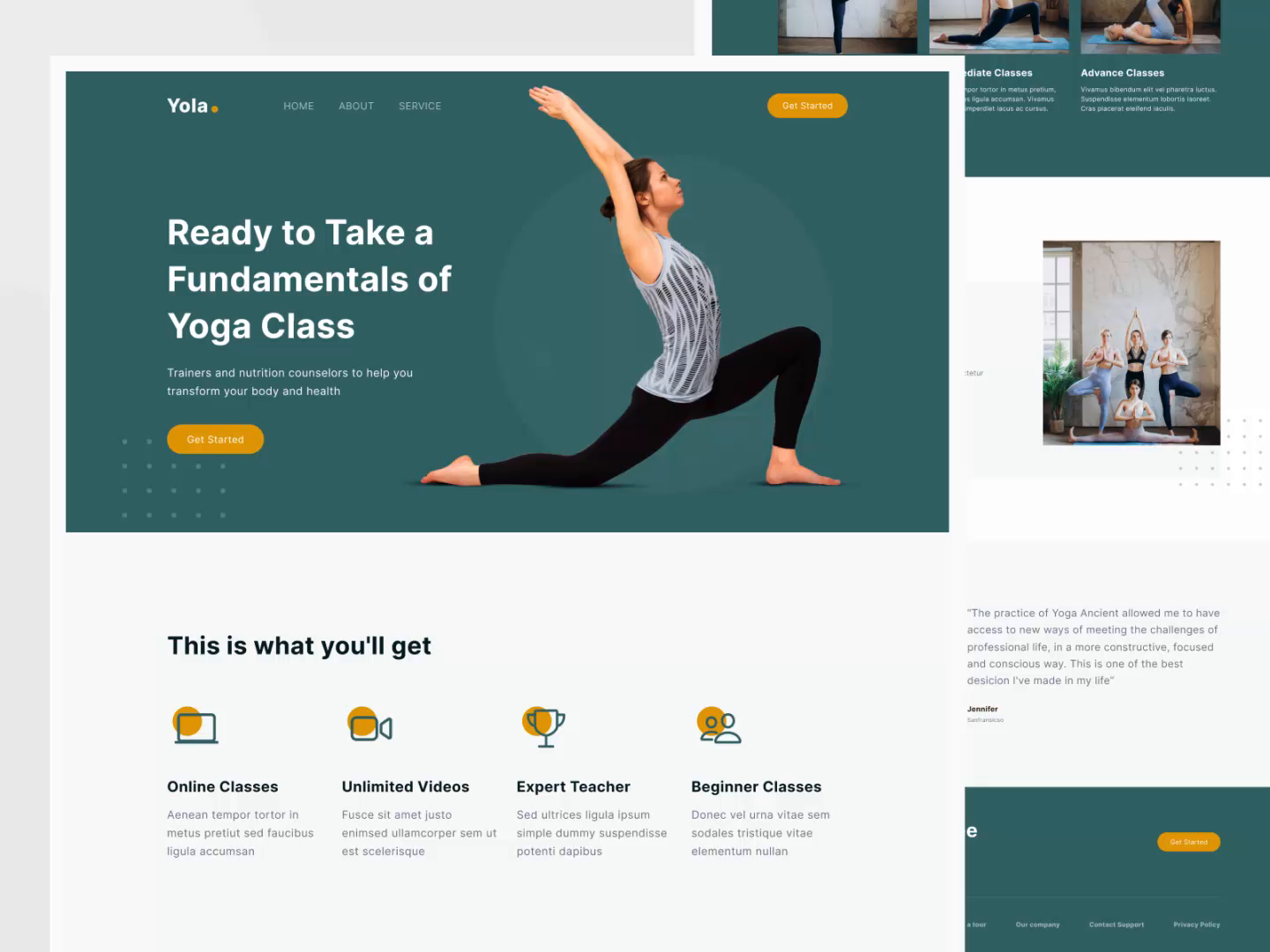 Yoga Landing Page by Soni for TwFoo Studio on Dribbble