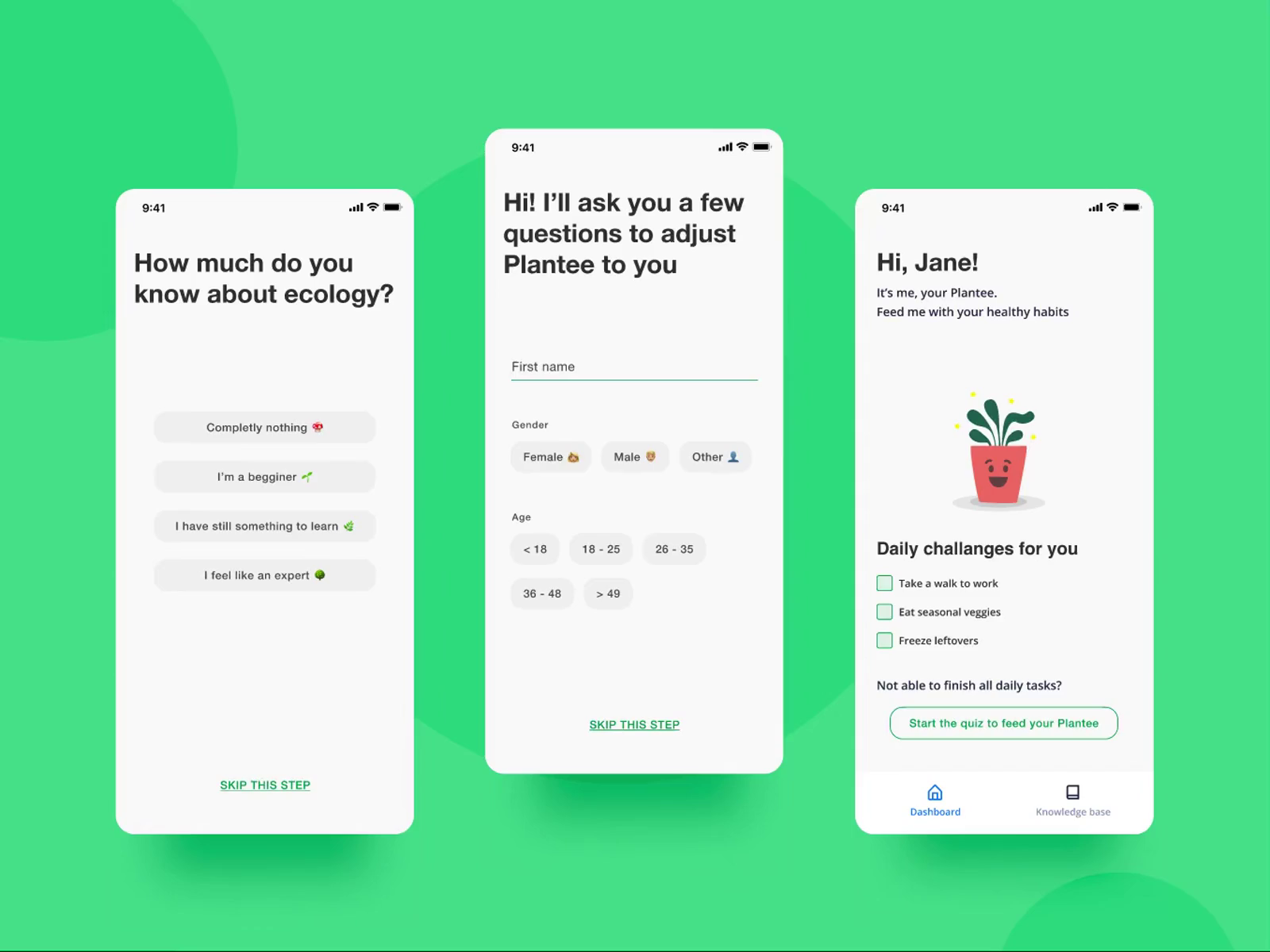 Eco habit tracker mobile app onboarding 🌿 by Claudia Wensierska for ...