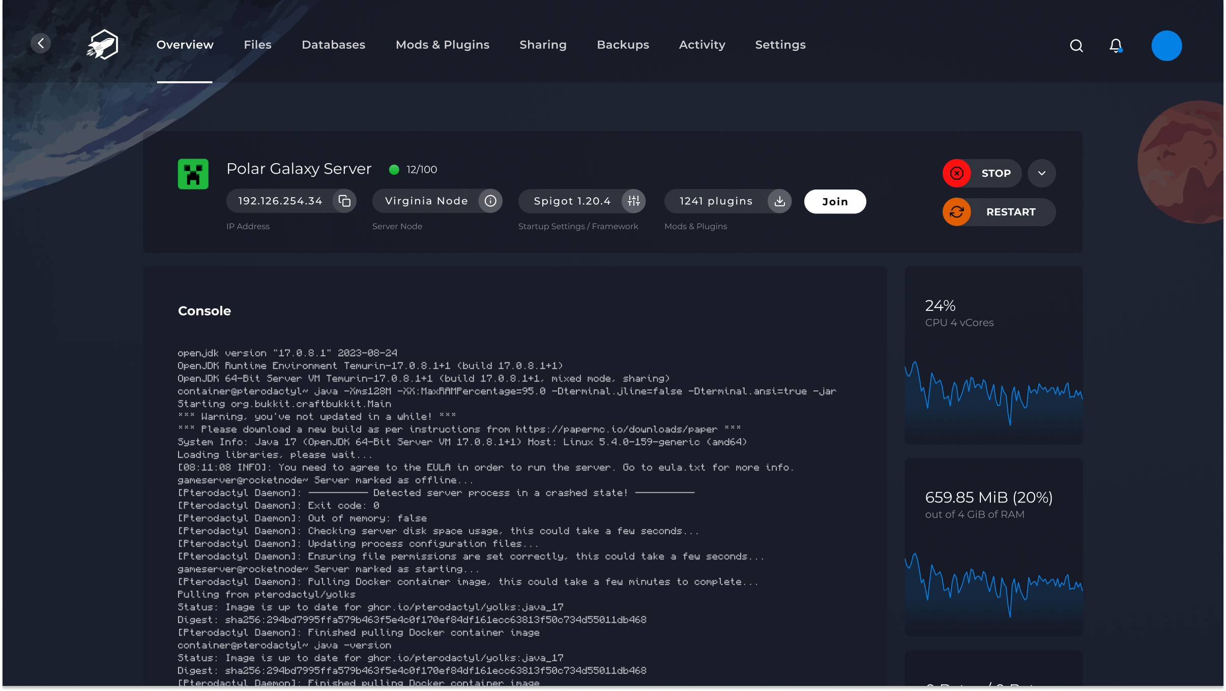 RocketNode RocketPanel (Pterodactyl Redesign) by Mantas Vilčinskas on ...