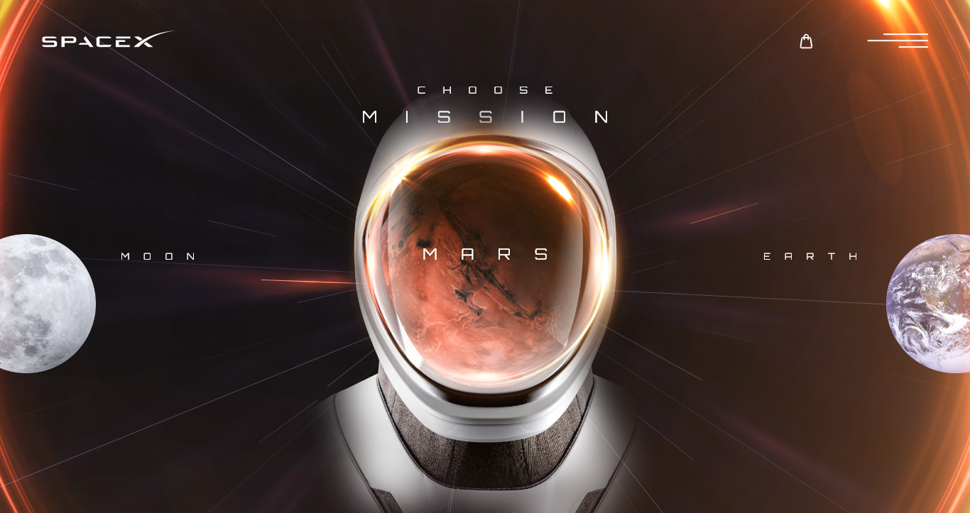 SpaceX website redesign - challenge by Igor Vensko on Dribbble