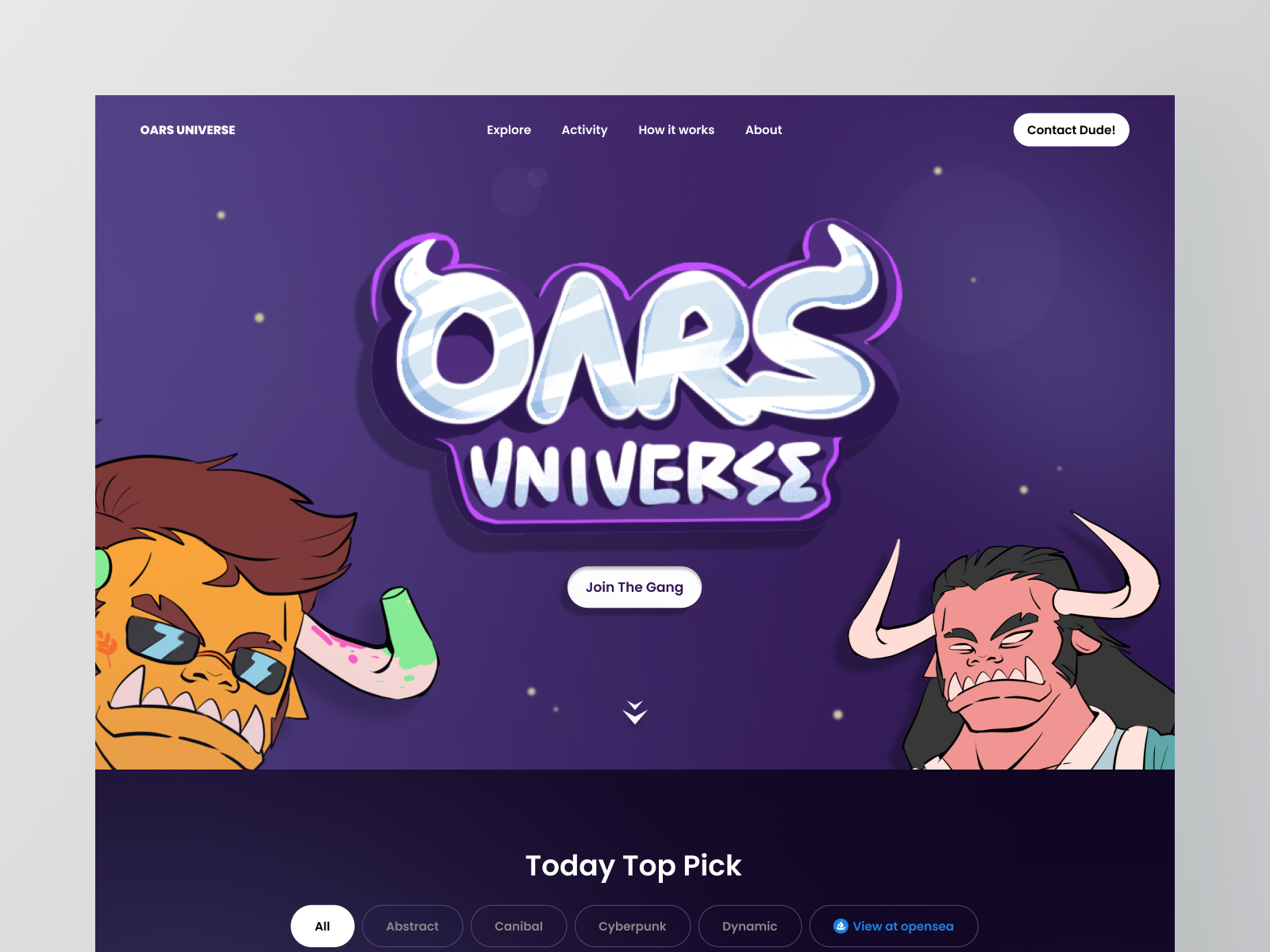 Oars - NFT Landing Page by Fandit Giovani® for Odama on Dribbble