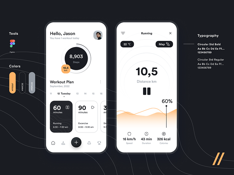 Fitness Mobile IOS App by Kristina Taskaeva for Purrweb UI/UX Agency on ...