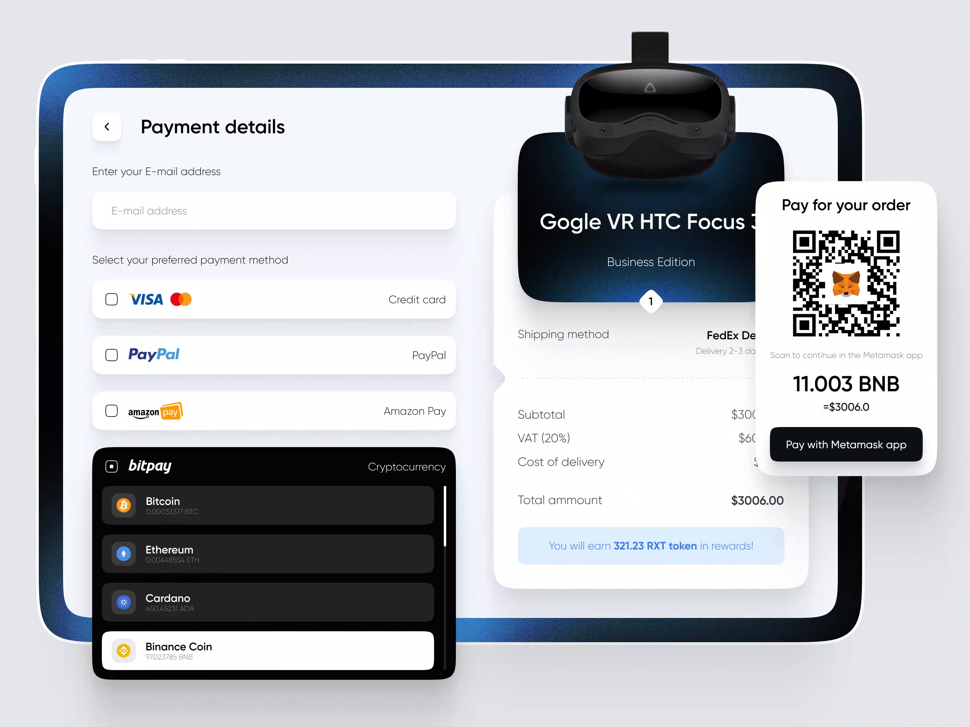 Checkout - Light/Dark by Kamil Tomaszek for Tokenomia.pro on Dribbble
