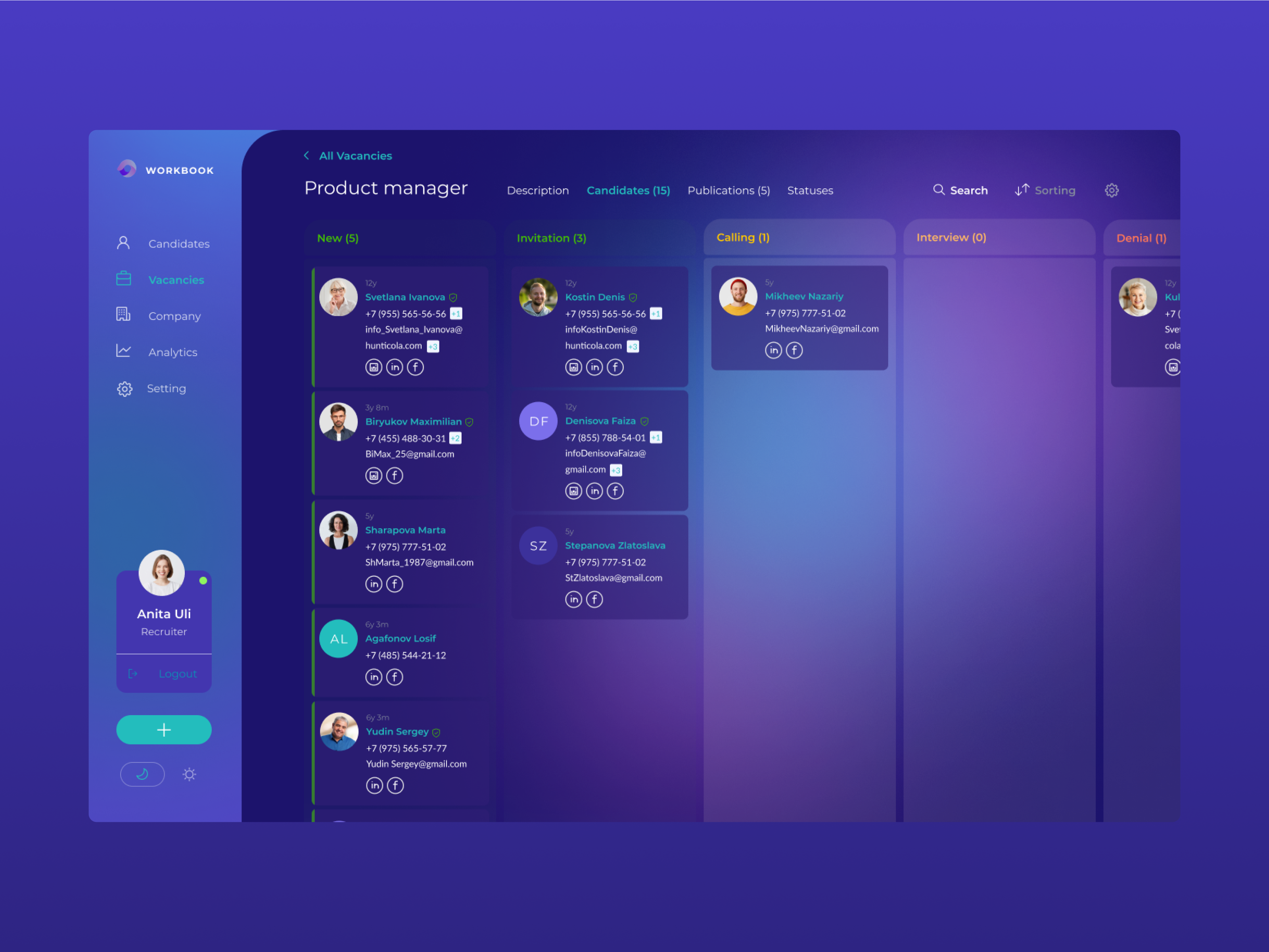 ATS. Candidate management by Christina on Dribbble