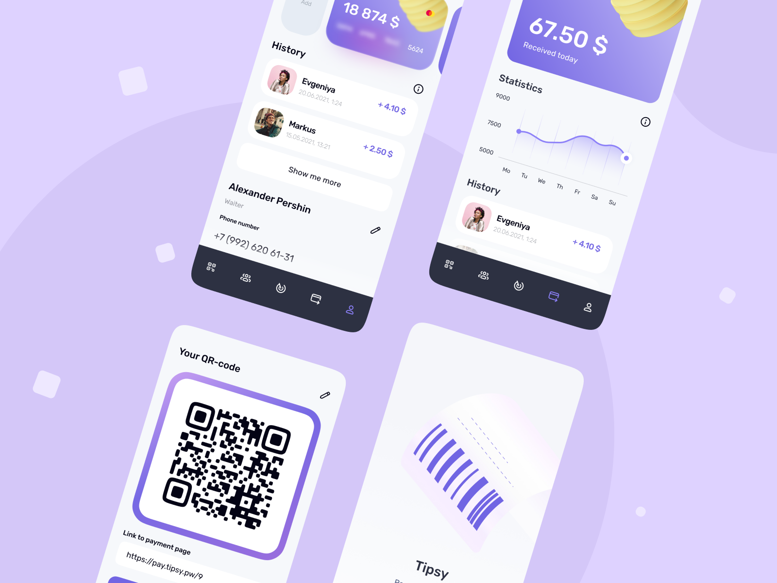 Tips App by Alexander Kontsevoy on Dribbble