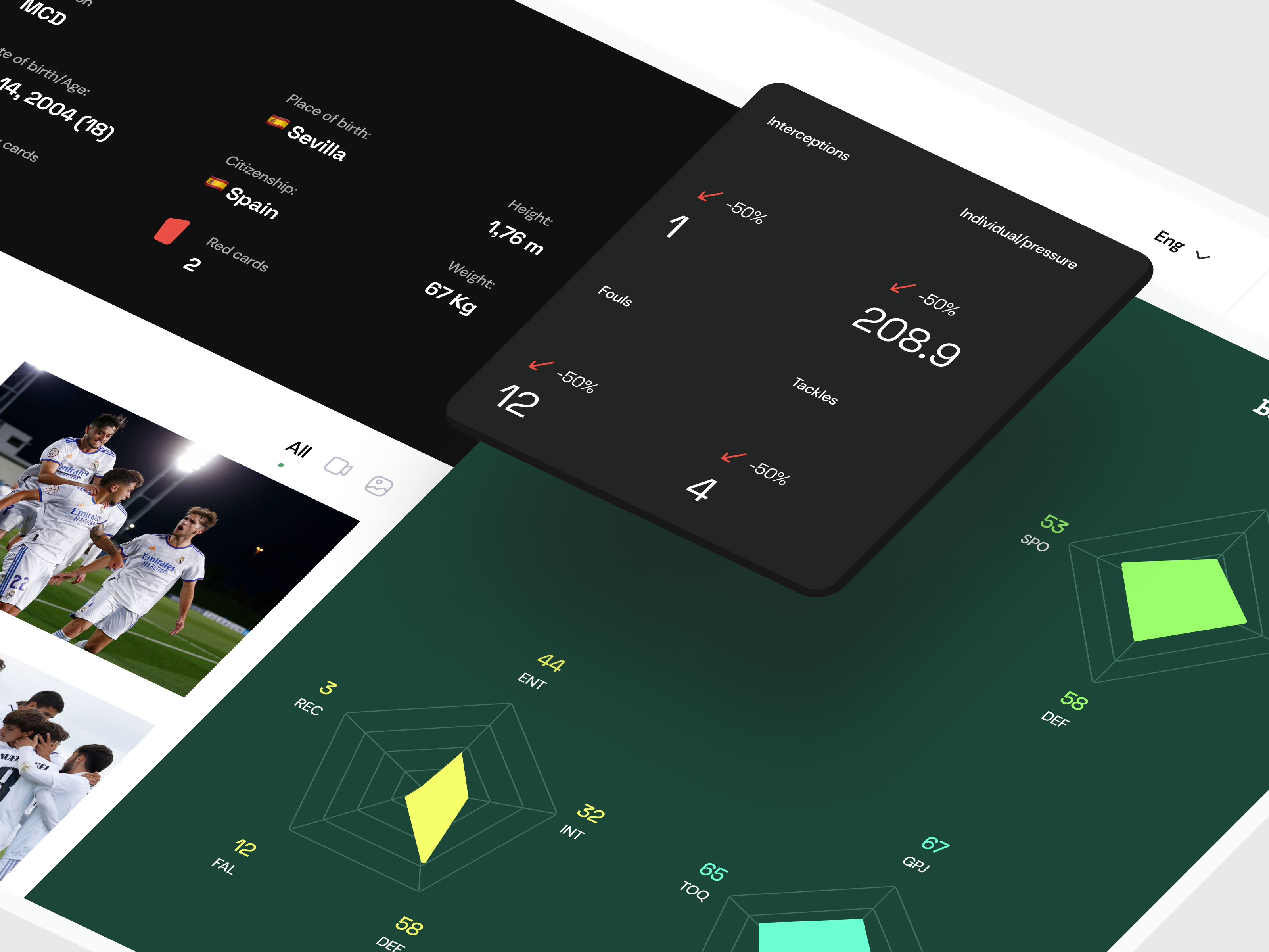 Football analysis app by Yevhen Ledenov for Ledo on Dribbble
