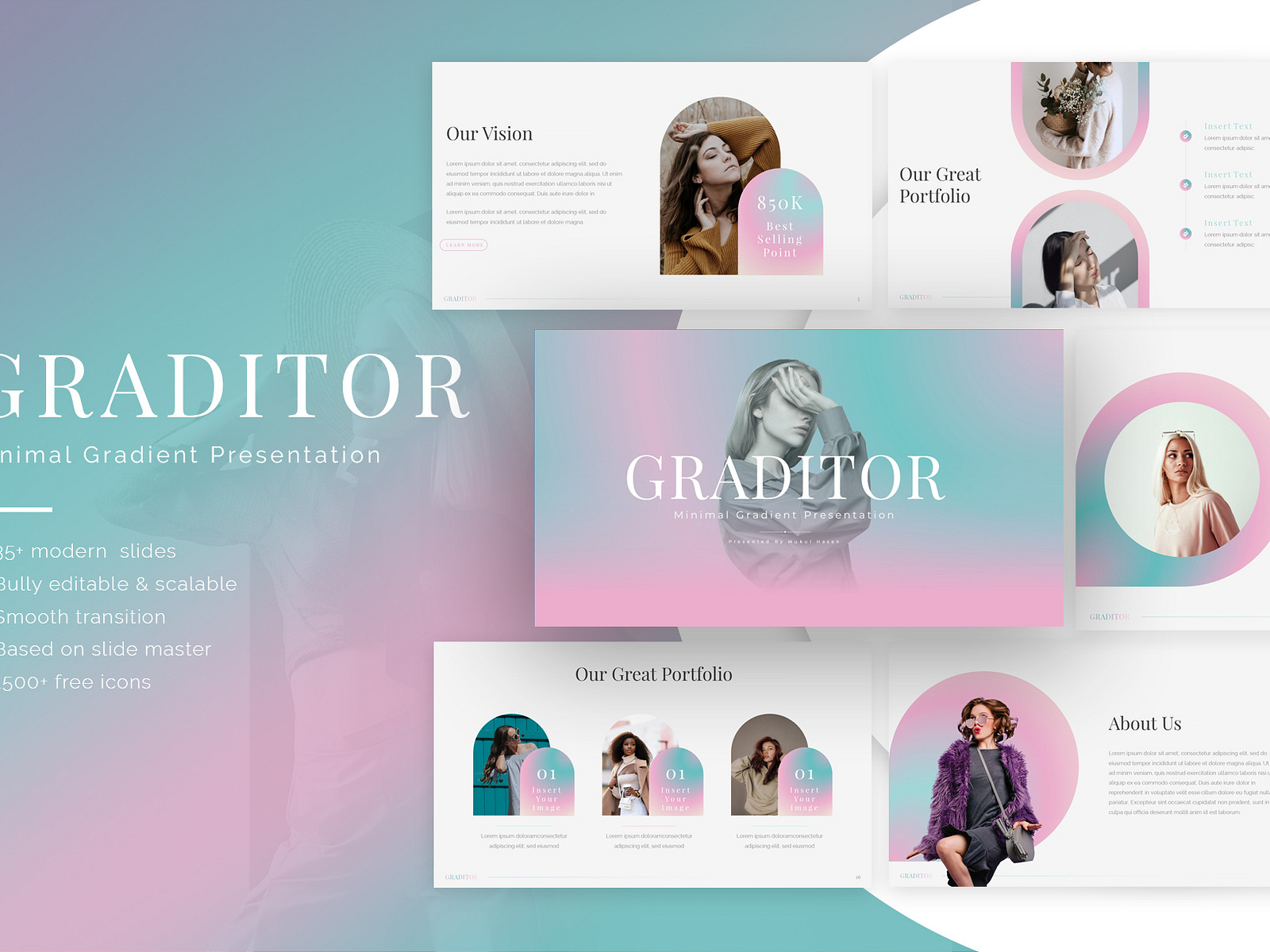Minimal Gradient Presentation Template By Slidestack On Dribbble