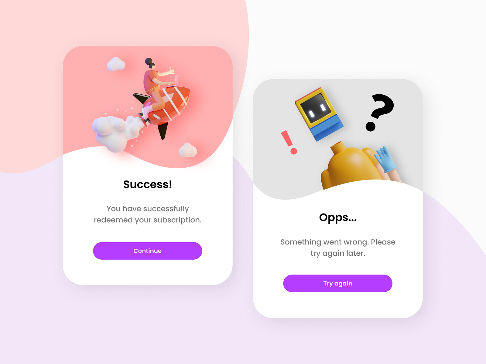 Flash Message DailyUI - desktop by Korina Karamalaki on Dribbble