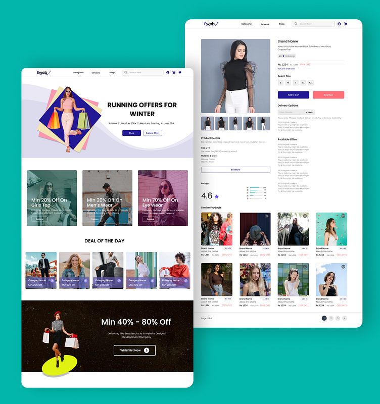 EWeb e-commerce Website by Kinal on Dribbble