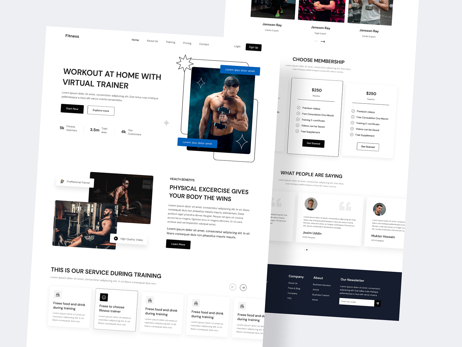 Fitness Landing page design by Mukter Hossain on Dribbble