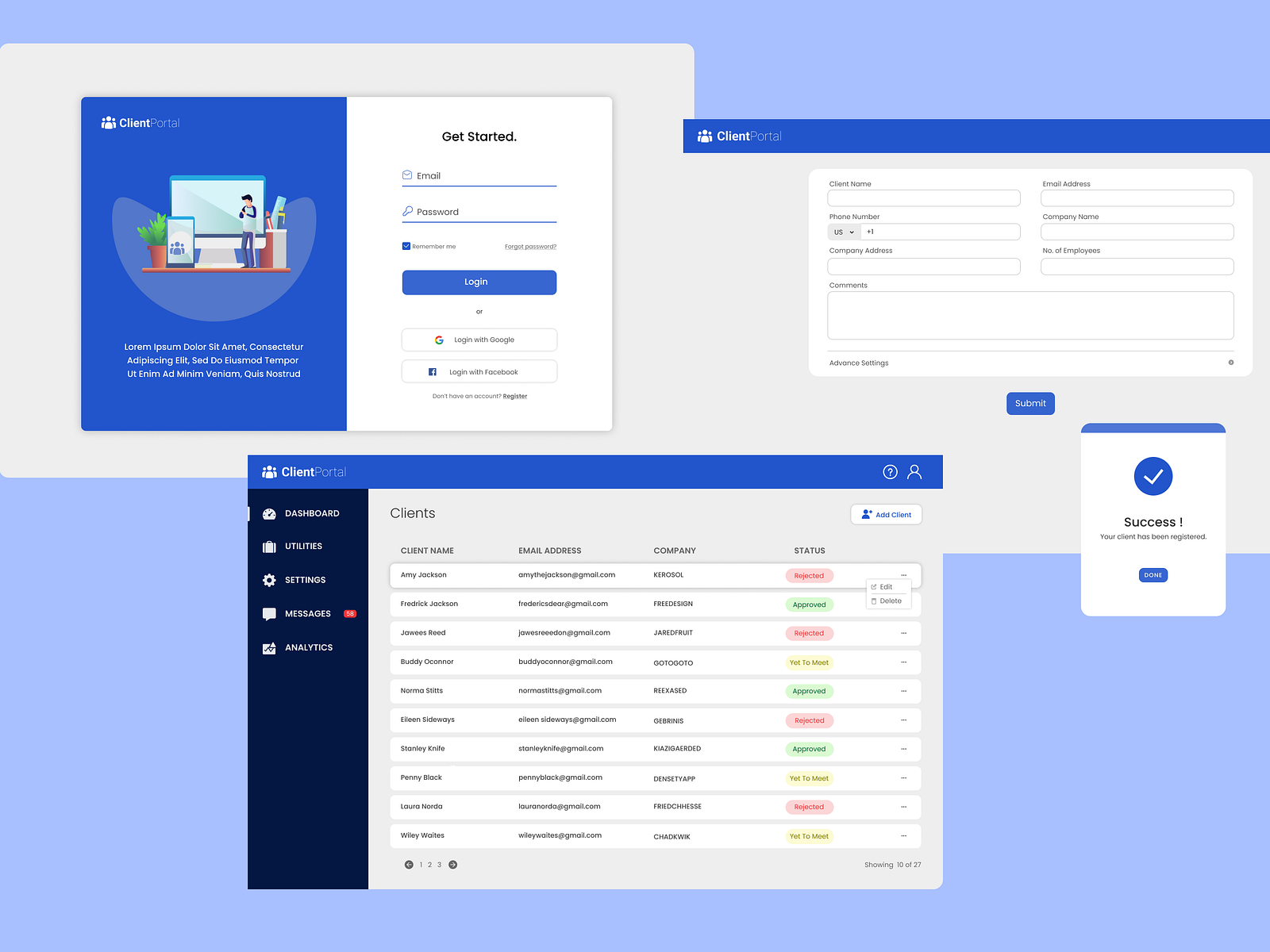 Agent Client Portal Register - UI UX Web Design by Jinson on Dribbble