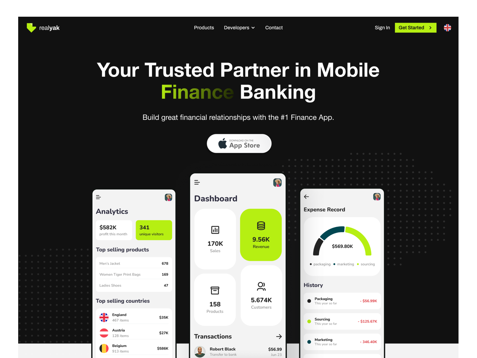 Mobile Finance App Landing Page by Kazi Mohammed Erfan on Dribbble