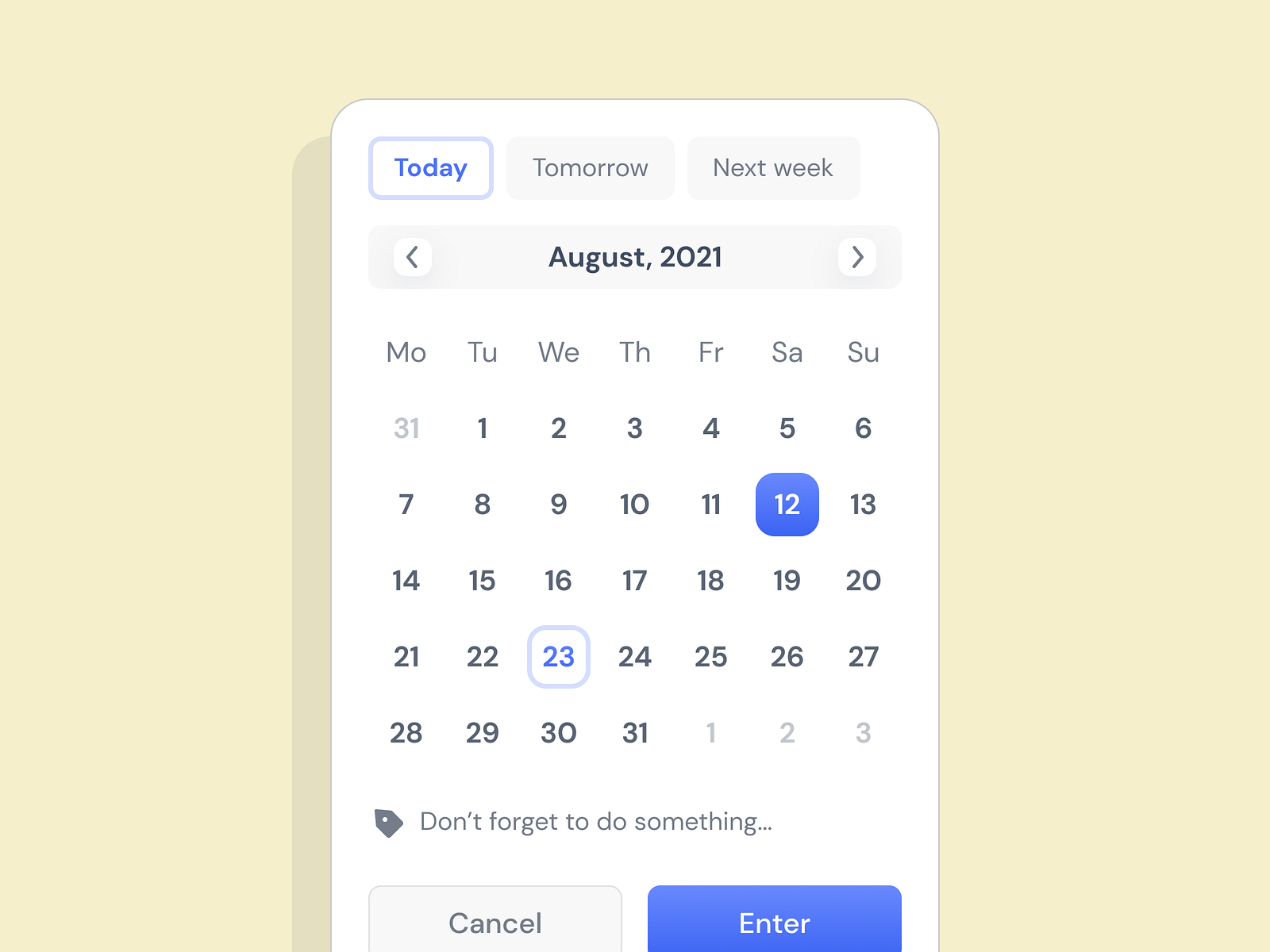 Calendar templates & Date picker UI design by Roman Kamushken for ...