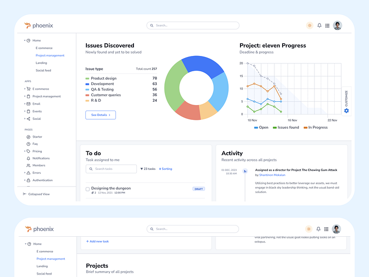 Phoenix - Admin Dashboard & WebApp Template by Technext UX/UI Design on ... Phoenix - Admin Dashboard & WebApp Template by Technext UX/UI Design on ...