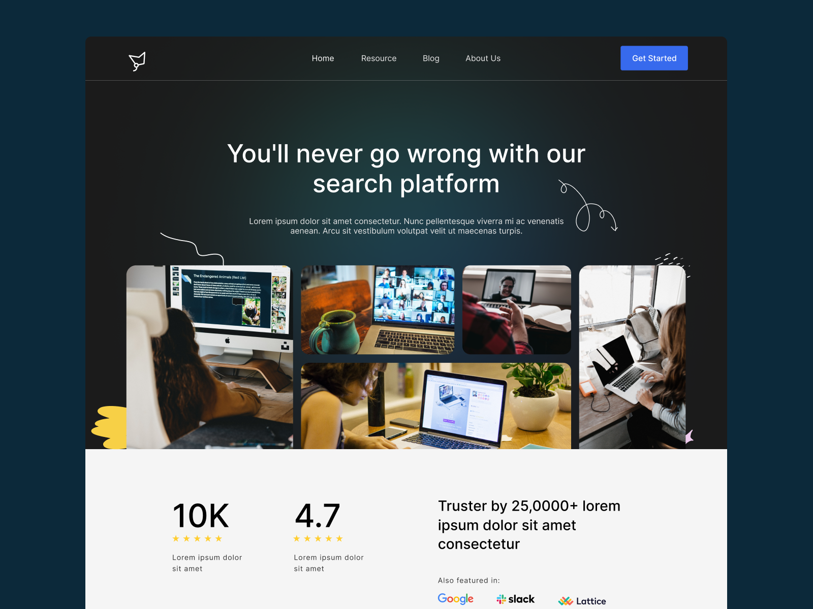 Search Engine Web Landing Page by Muskan Jassal on Dribbble