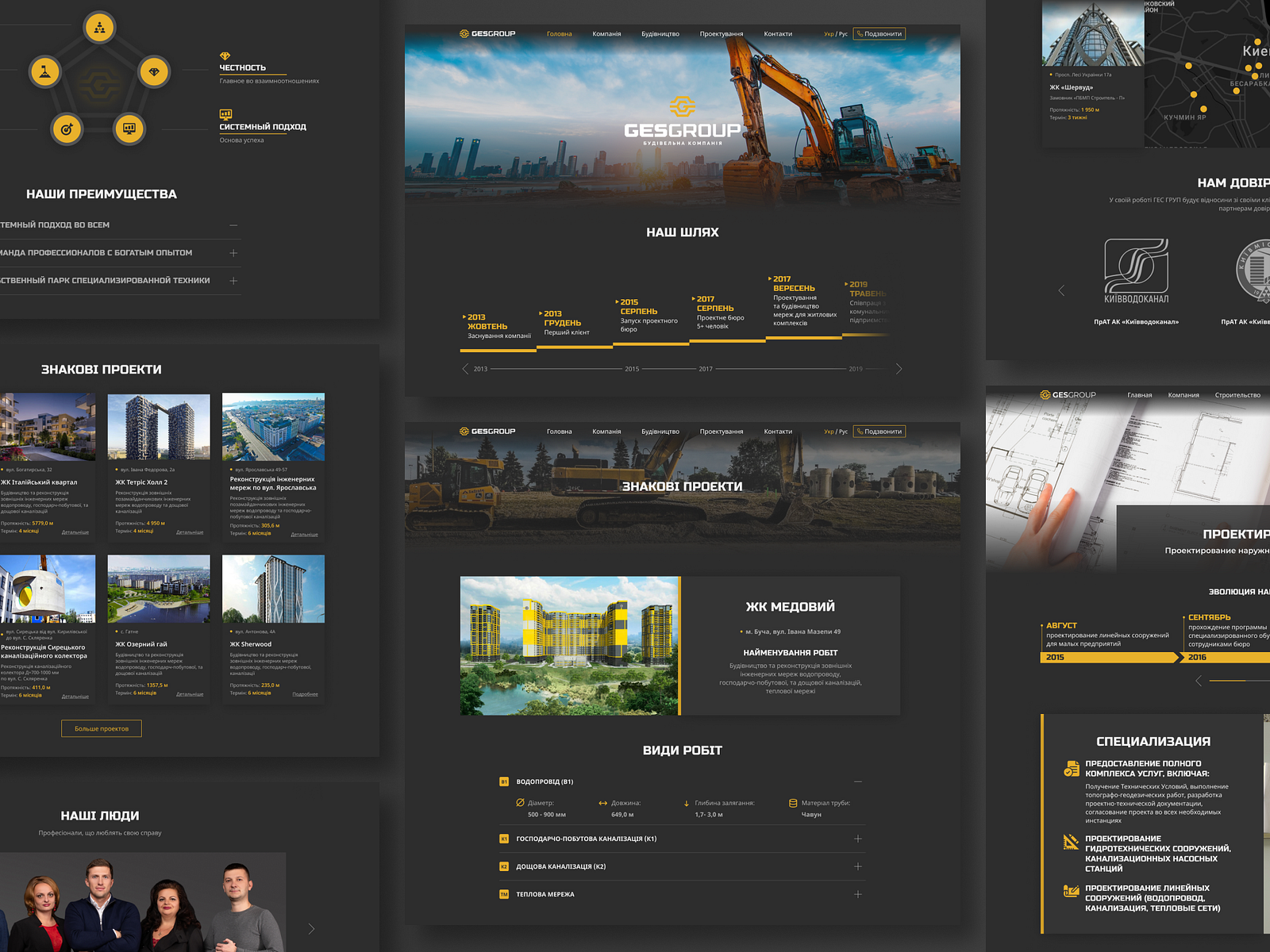 GES Group construction company by Yegor Dovgopol on Dribbble