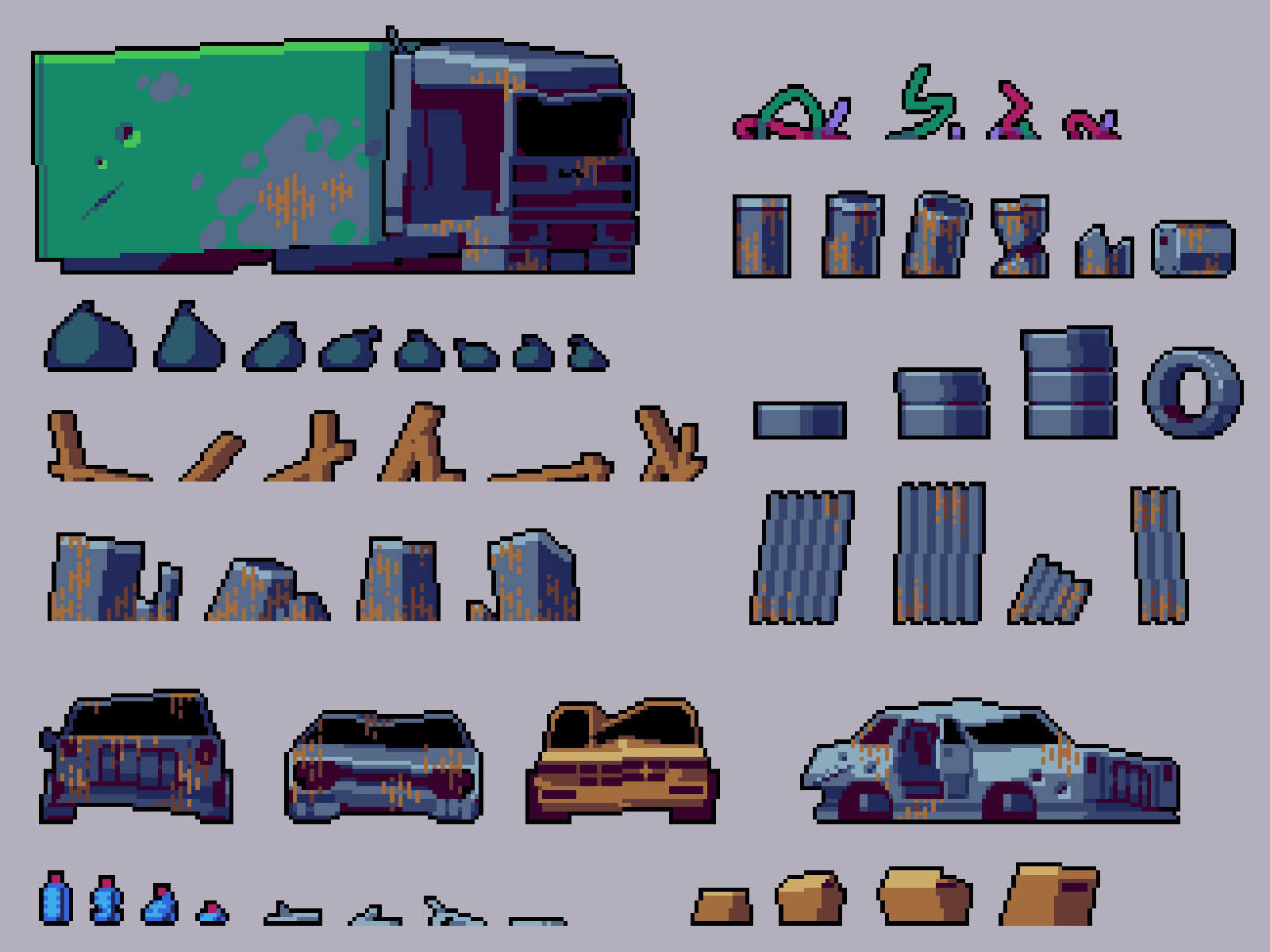 Dump 2D Tileset Pixel Art by 2D Game Assets on Dribbble