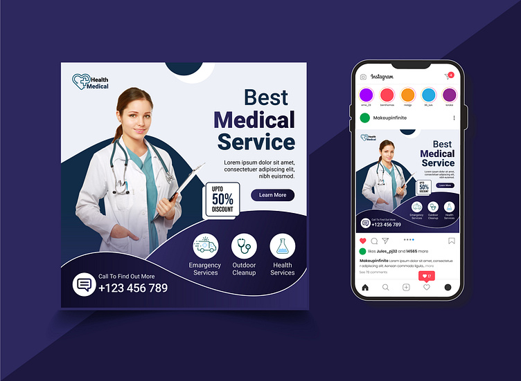 Medical Healthcare social media Instagram post design by Design Point 🏅 ...