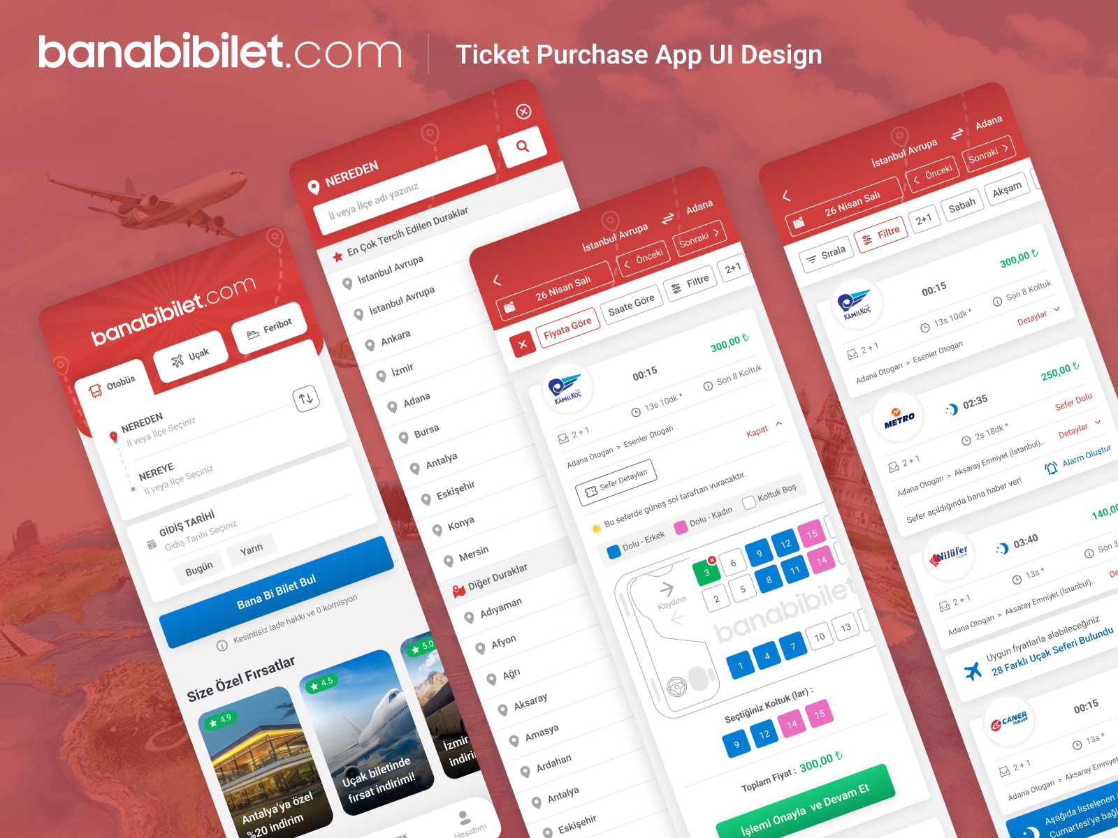 Ticket Purchase App UI Design | Created by Erdal Kurt by creaforest on ...