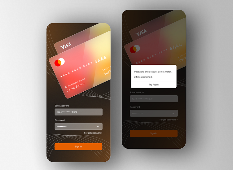 Financial app Login Page design by WandaW on Dribbble