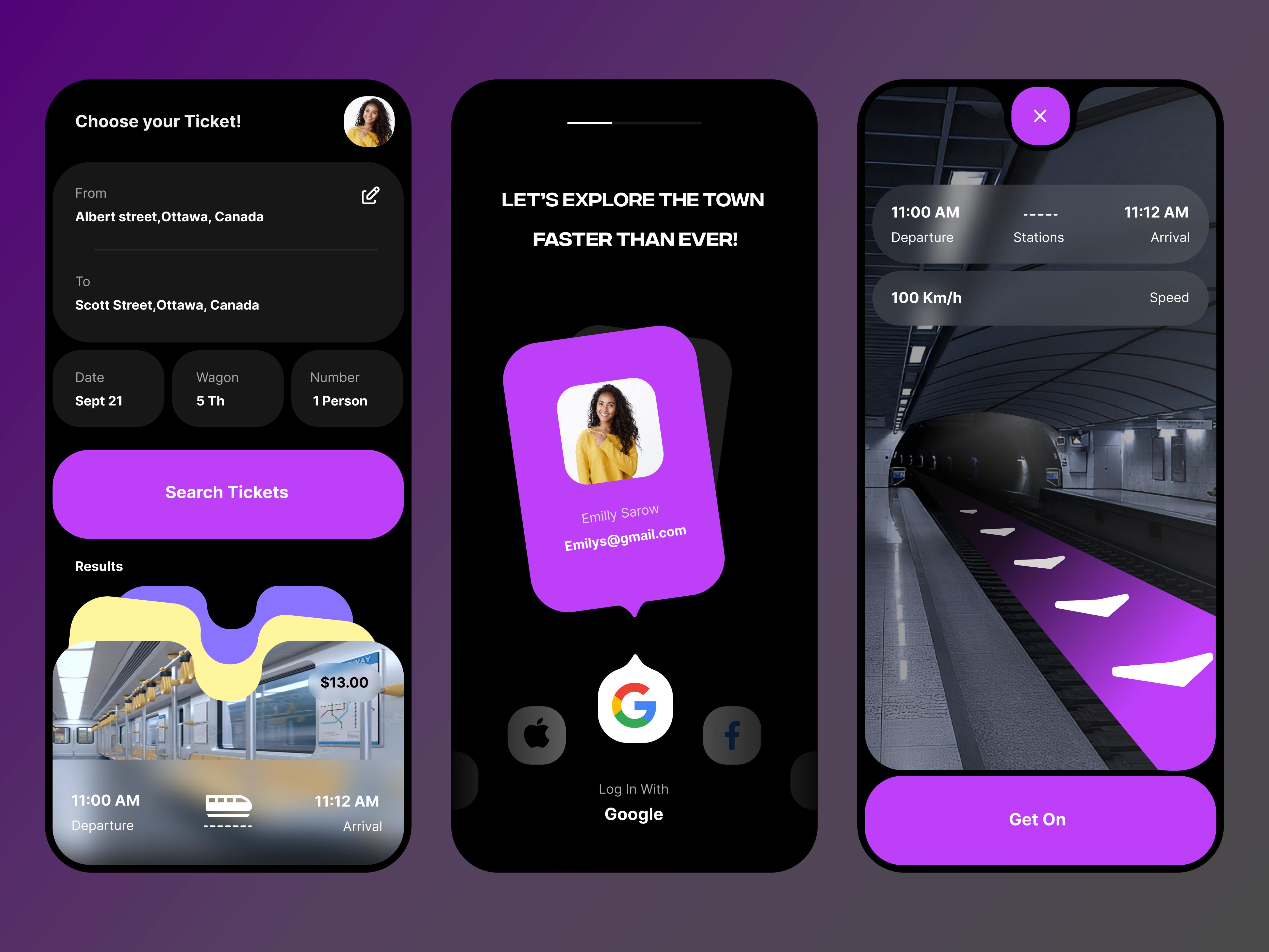 subway ticket reservation by Kimia Barati for Pela Design on Dribbble