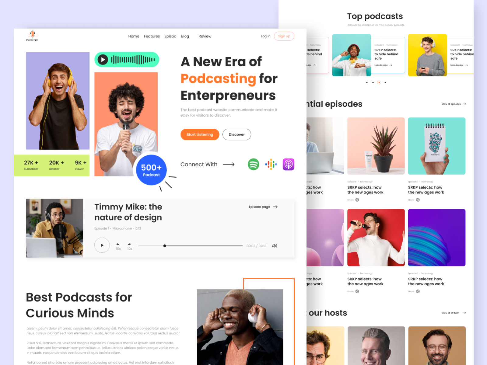 Podcast Website Design by Designmind - UI/UX Agency on Dribbble