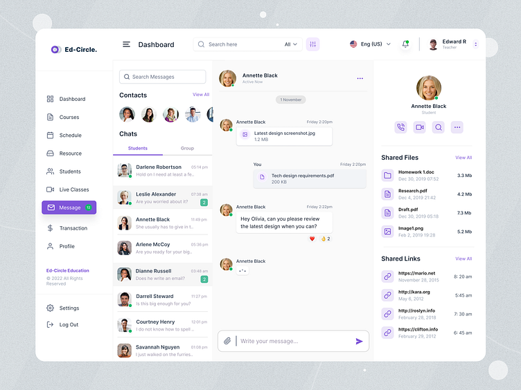 LMS Teacher Dashboard by Shoaib Mahmud on Dribbble