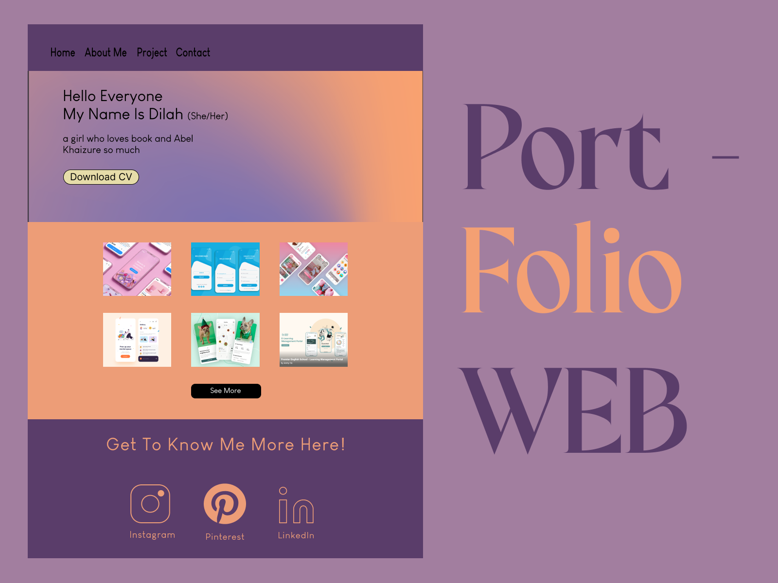 Portdolio Web by Dilah K. on Dribbble