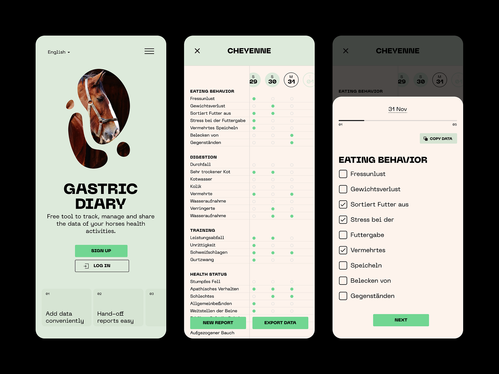 Gastric Diary by DigiComm on Dribbble