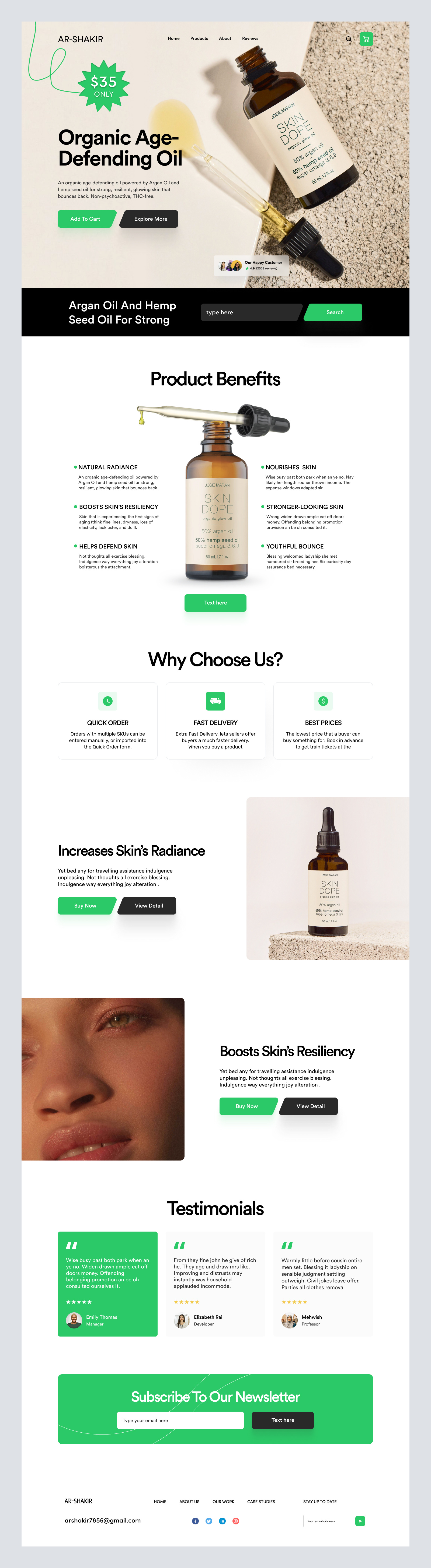Single Product Shopify Store Design by Mike Taylor on Dribbble