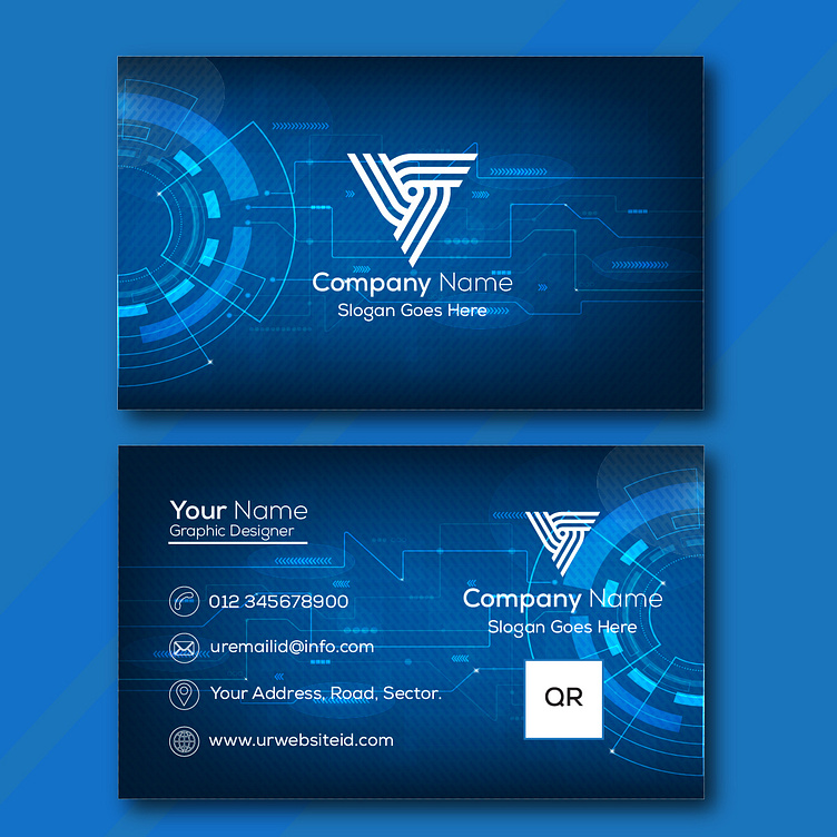Modern Business Visiting Card|Formal Navy Blue Visiting Card by Komol ...