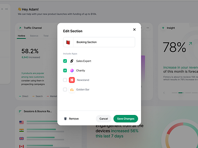 Wayflyer - Edit Section Modal by Kevin Dukkon for Fintory on Dribbble
